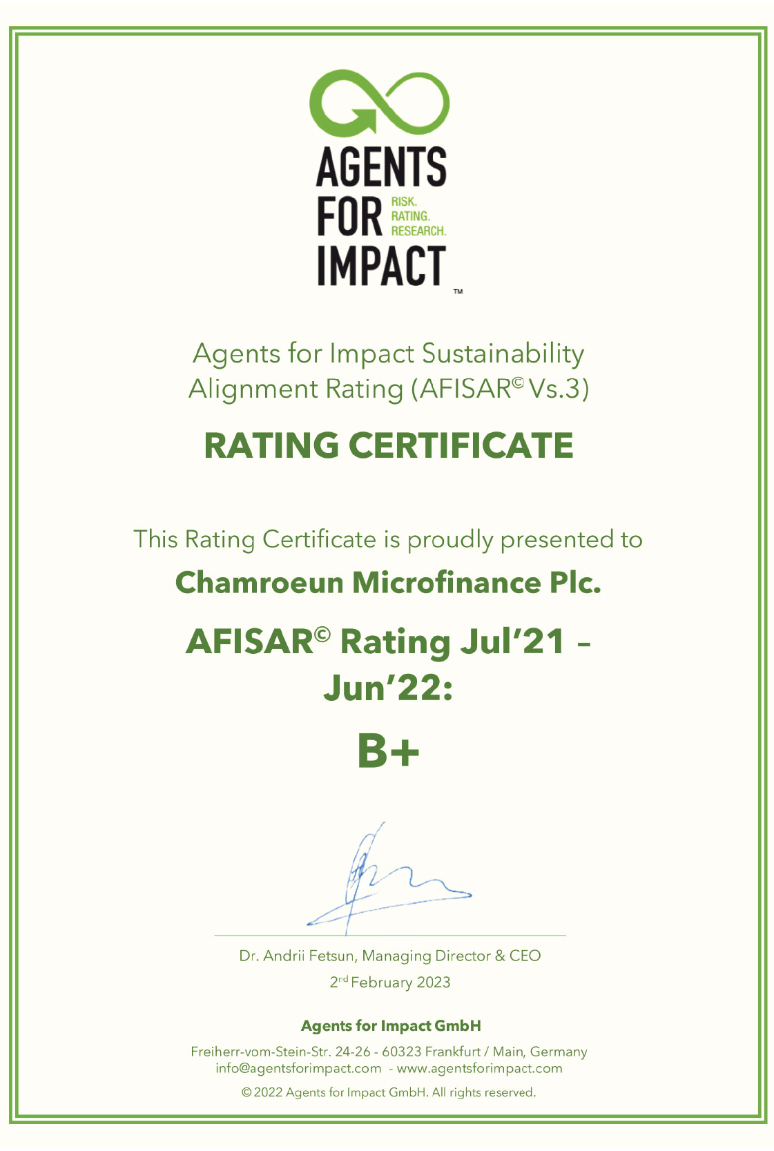 Chamroeun Microfinance PLC.