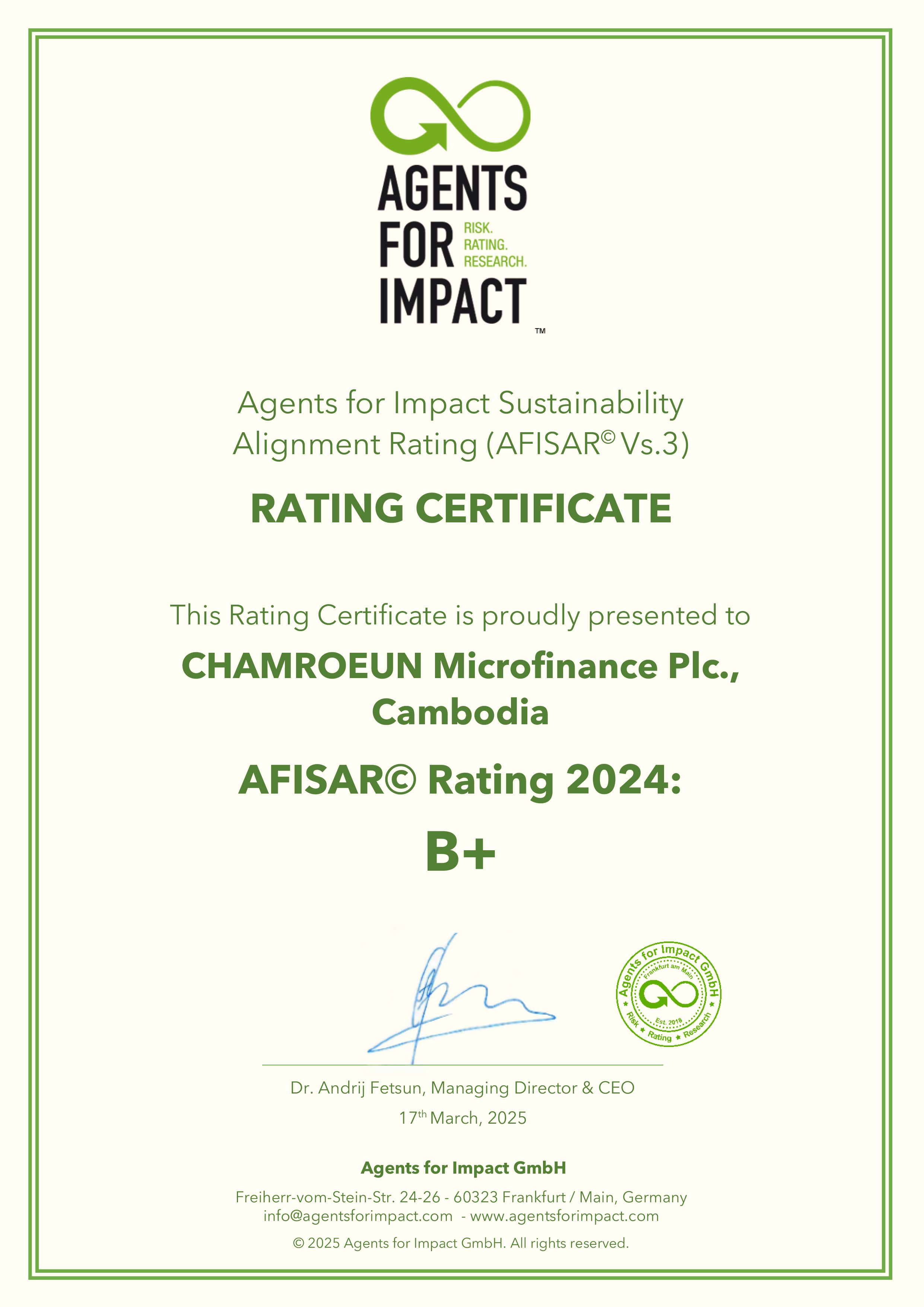 Chamroeun Microfinance PLC.
